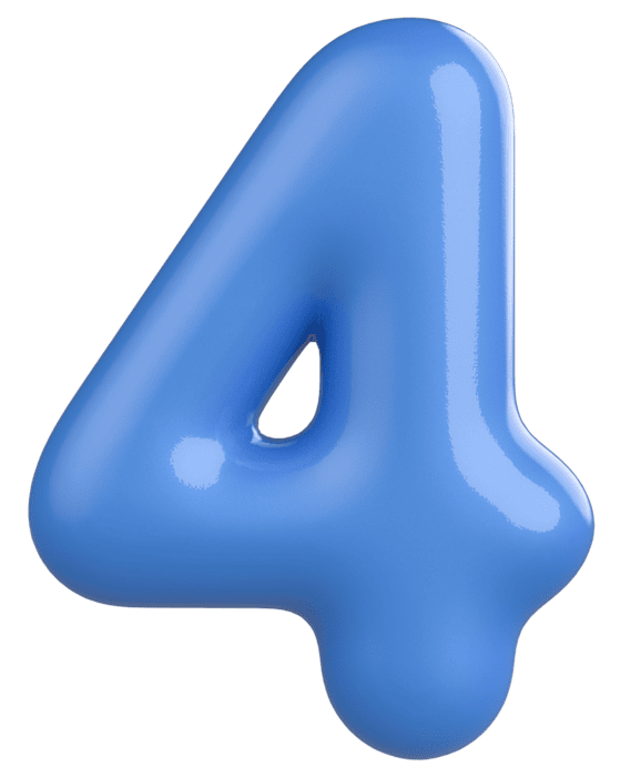 Numero 4 Azul PNG para descargar gratis