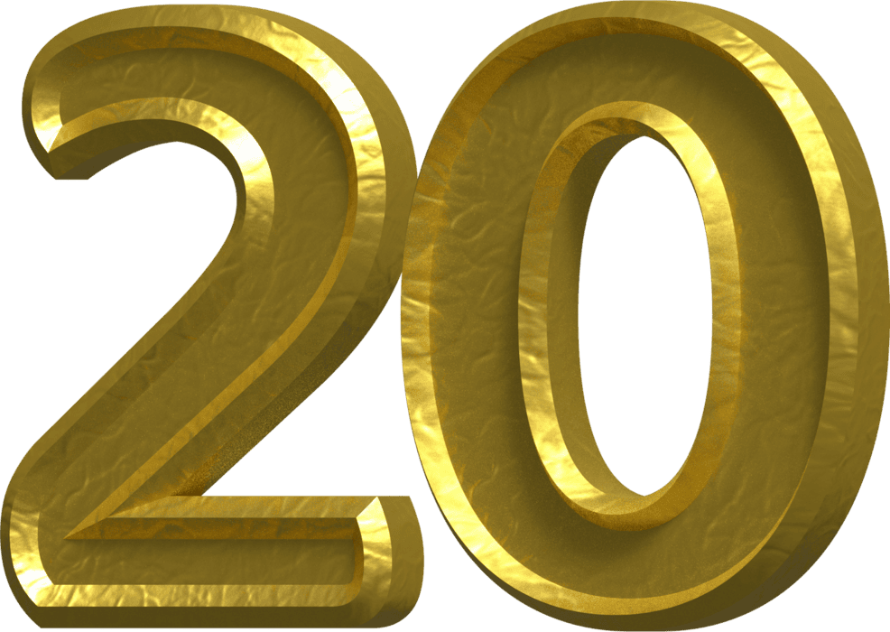 Numero 20 PNG para descargar gratis