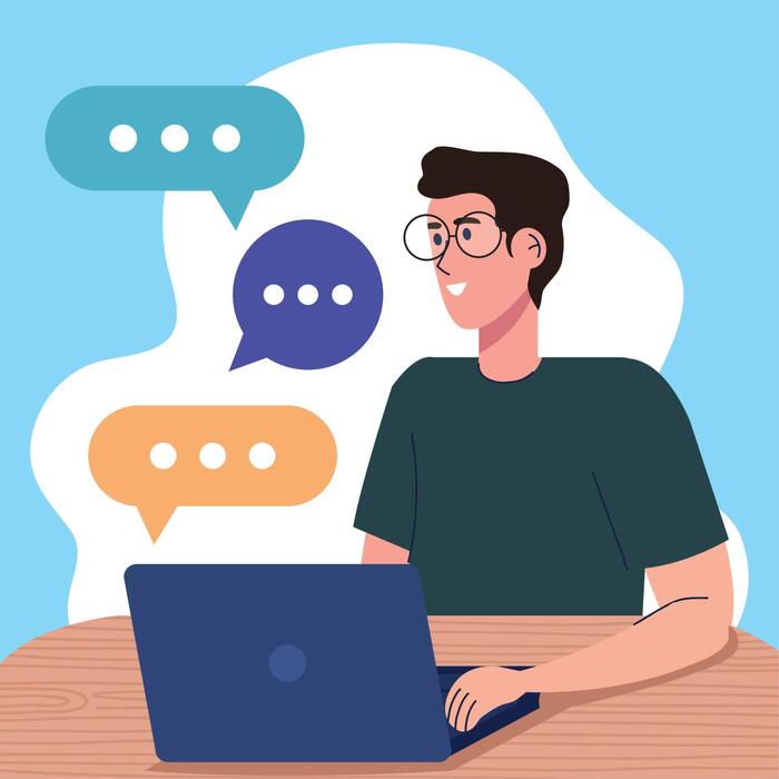 Man Computer Vector Art, Icons, and Graphics for Free Download