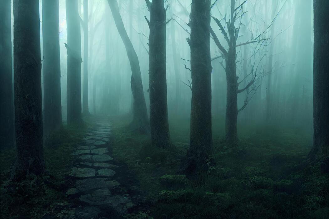 Dark Scary Forest Drawing