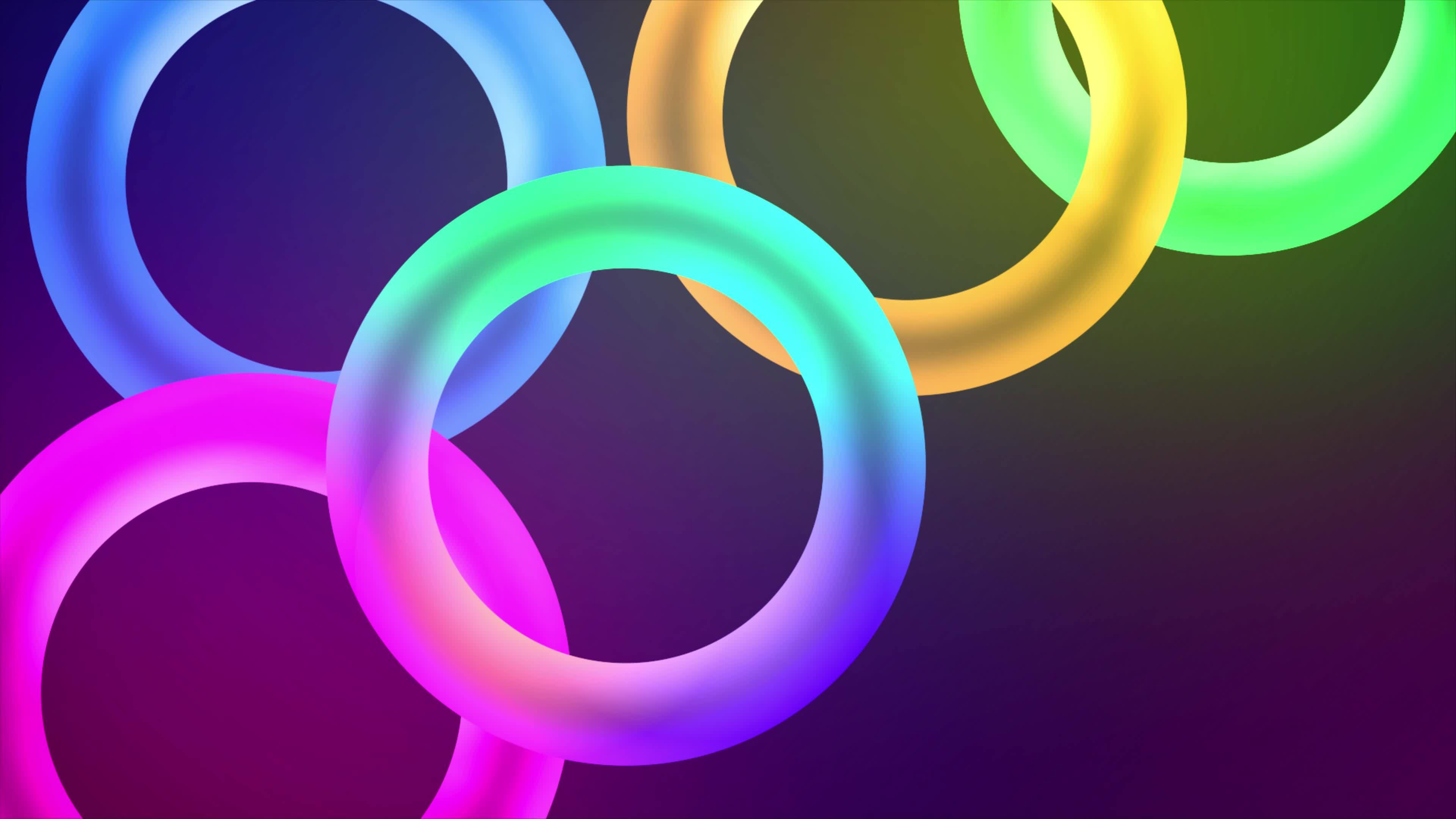 Abstract Motion Neon Circle Lights Background Glowing Neon Abstract Light Circle Background