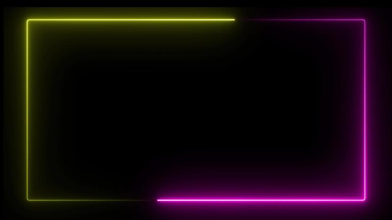 Neon Line Loop animation, motion frame border, blue and red rectangle, bright, animated ...