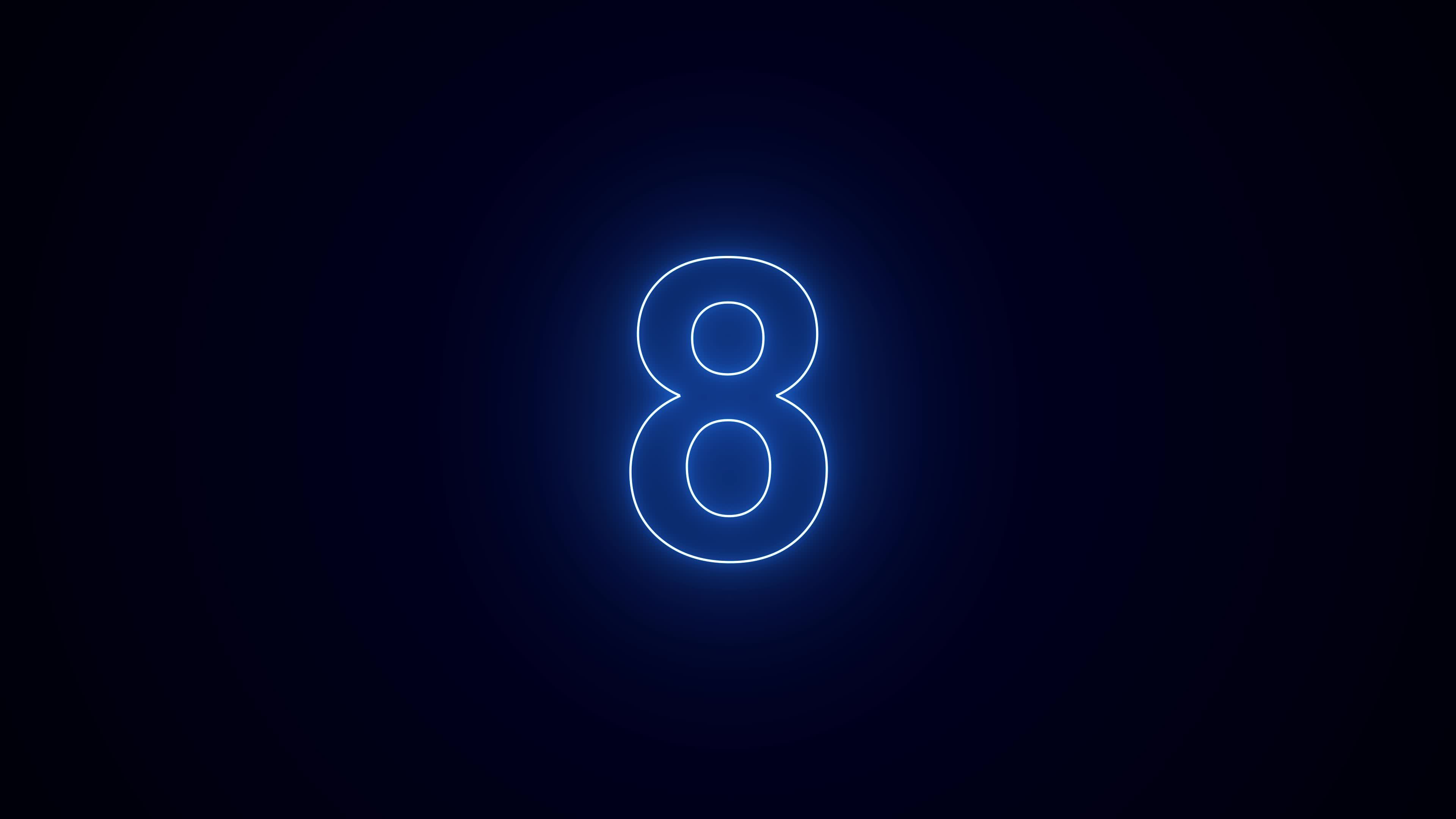 10 Seconds Countdown Timer Animation Neon Blue Glow Countdown Number