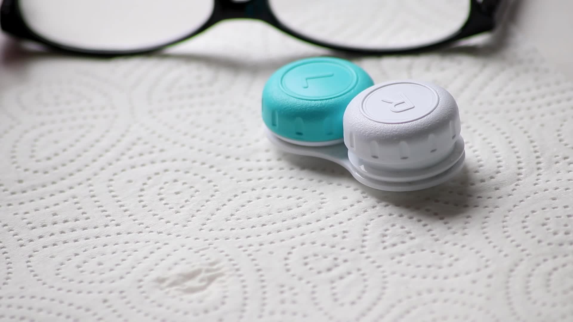 Male Hands Switching From Eye Glasses To Contact Lenses With Hygienic