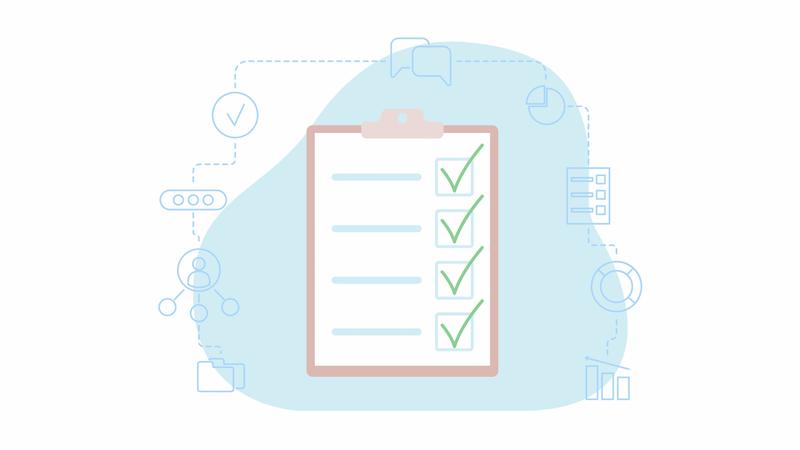 Animated Isolated Clipboard List With Ticks Survey Questions Looped Flat 2d Object 4k Video