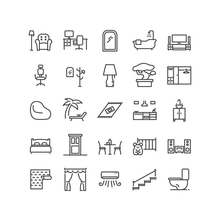 Interior Design Icons Vector Art, Icons, and Graphics for Free Download