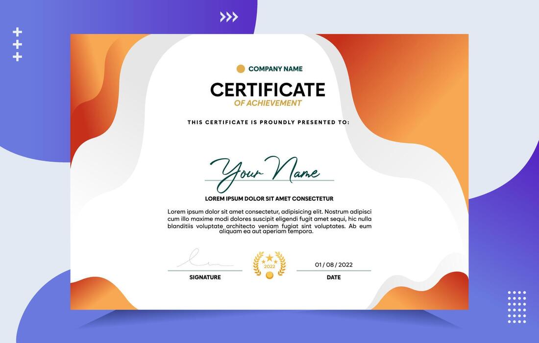 Computer Certificate Template Vector Art, Icons, and Graphics for Free ...