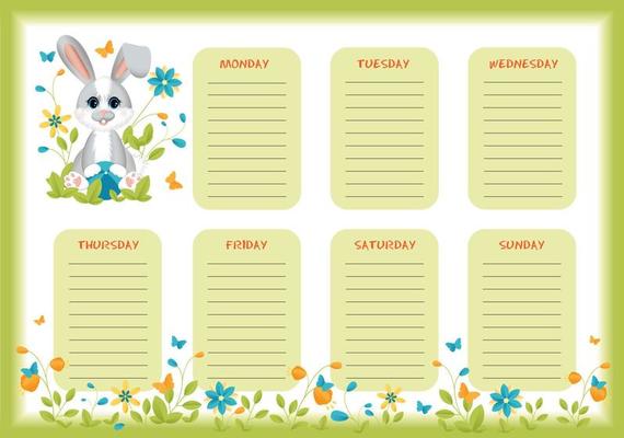 Cute Weekly Planner Vector Art, Icons, And Graphics For Free Download