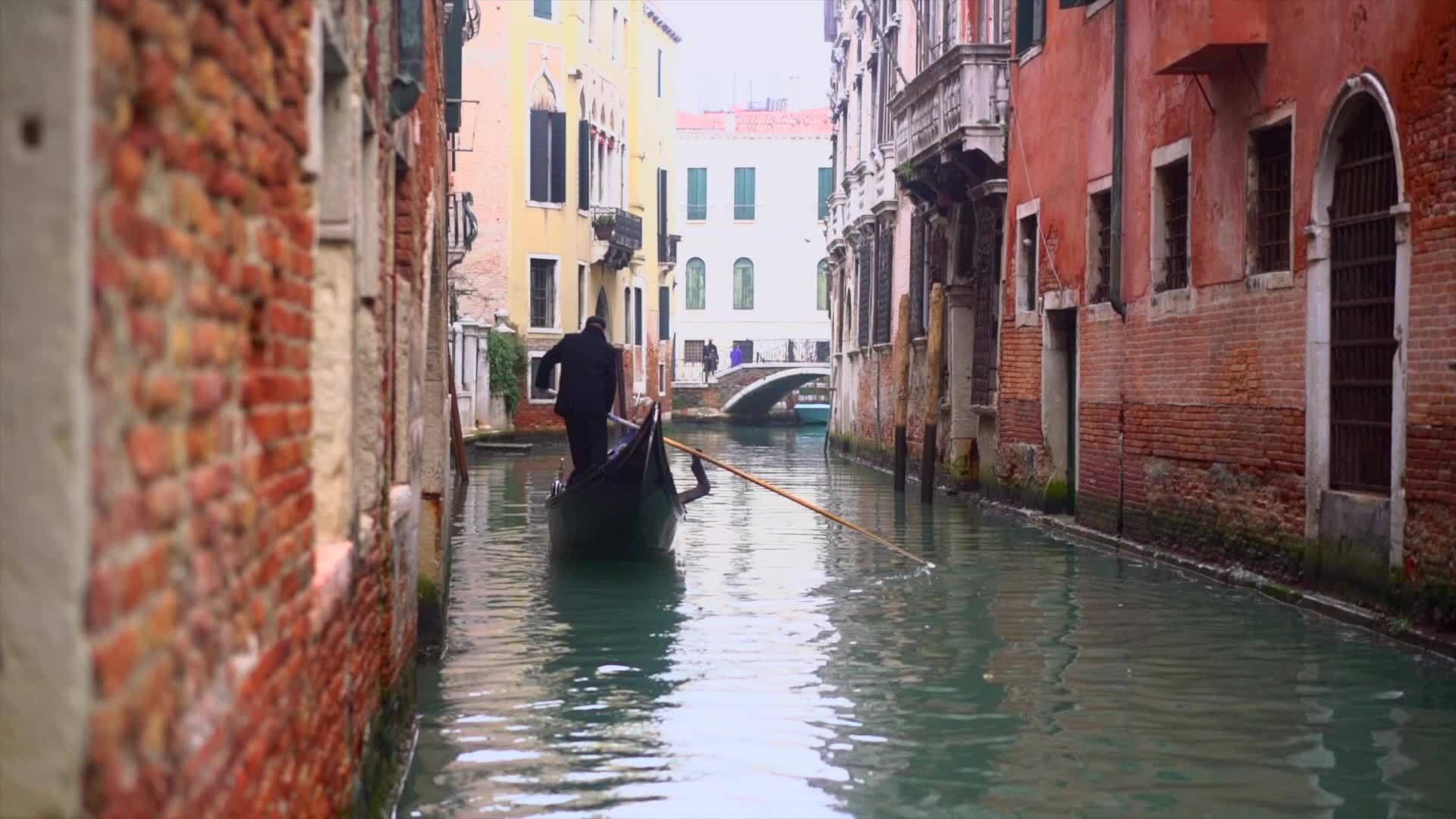 Tourism in Italy, A Gondola Ride in Venice 12252191 Stock Video at Vecteezy