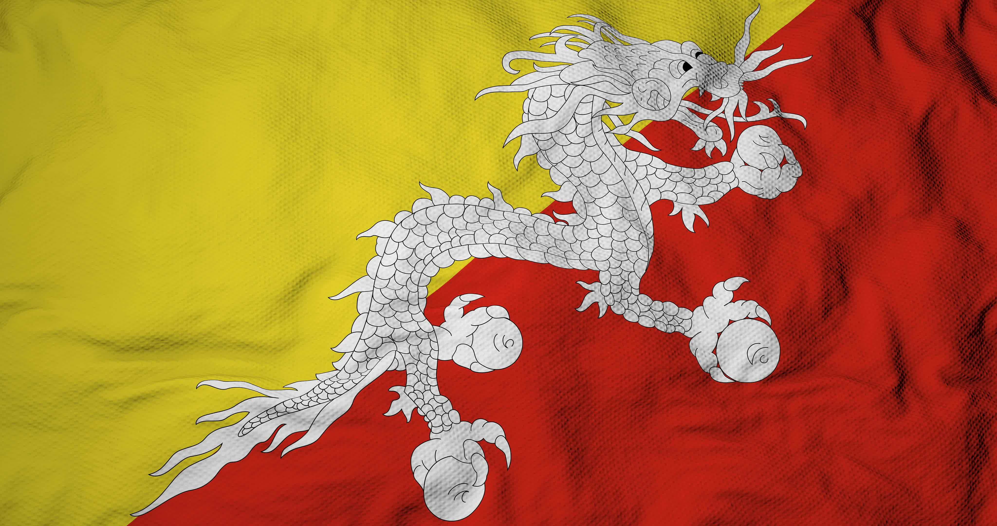 Waving flag of Bhutan in 3D rendering 12255883 Stock Video at Vecteezy