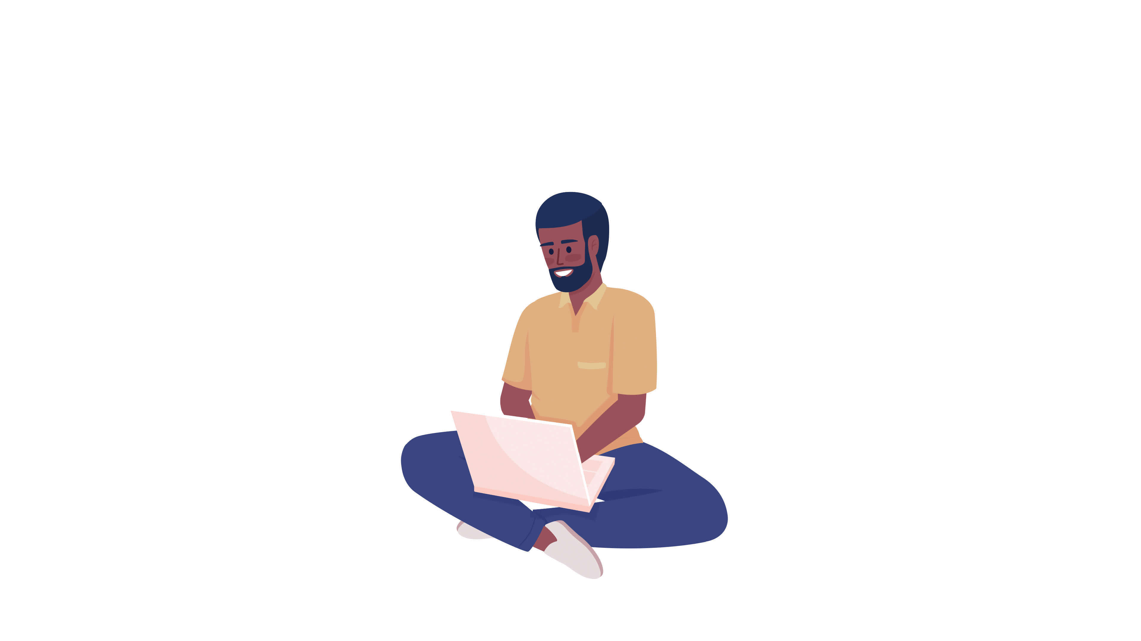 animerad avlägsen arbetstagare karaktär. full kropp platt person 4k ...