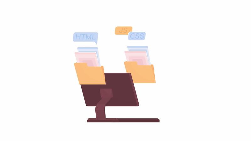 Animated Scripting Languages Object Writing Computer Programs Full Sized Flat Elements Hd