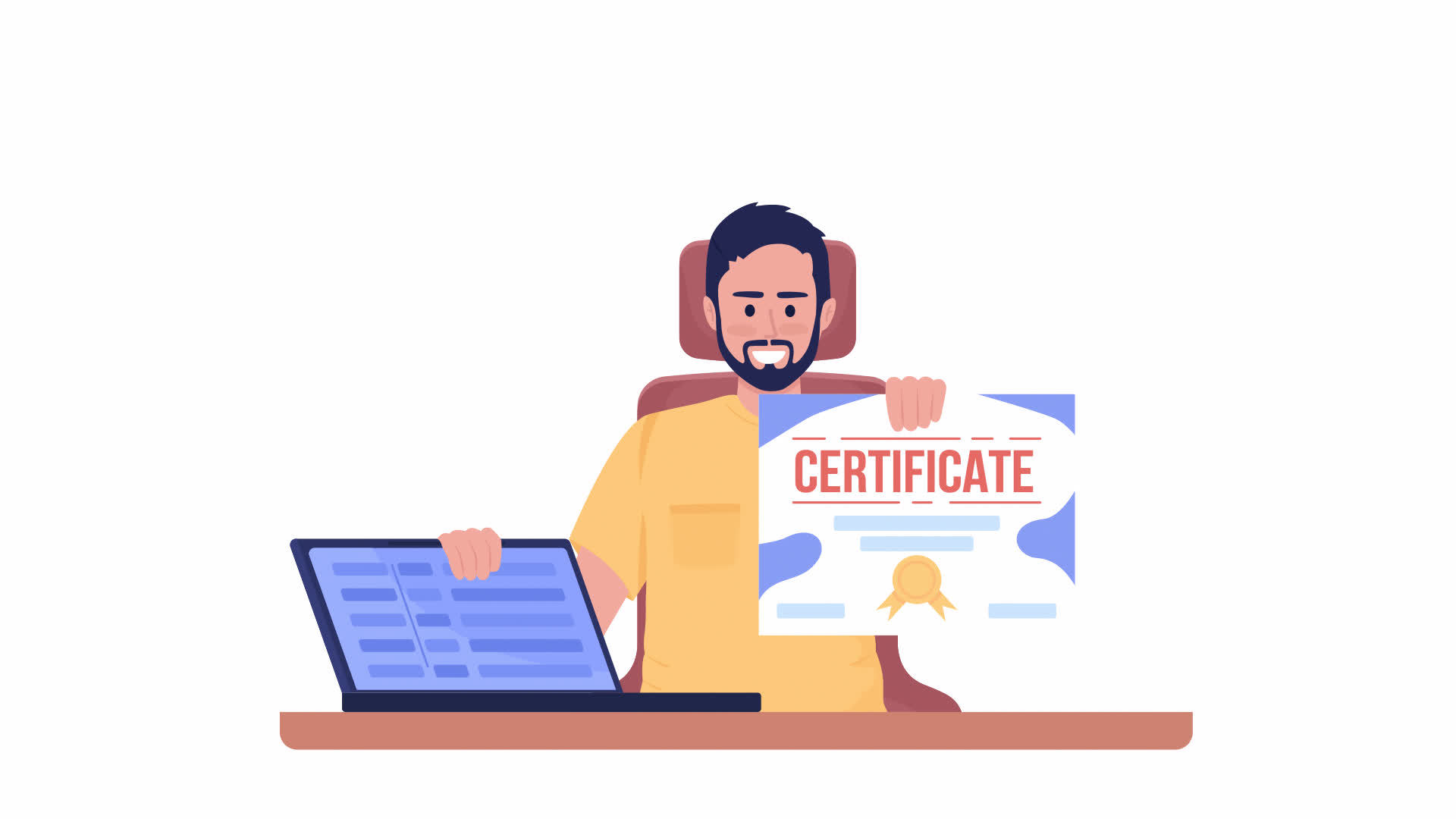 Animated Graduate Character Programming Course With Certificate Half