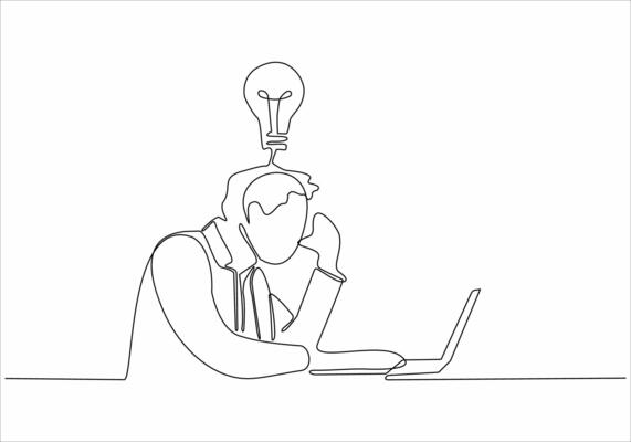 Continuous Line Drawing Work Vector Art Icons And Graphics For Free Download