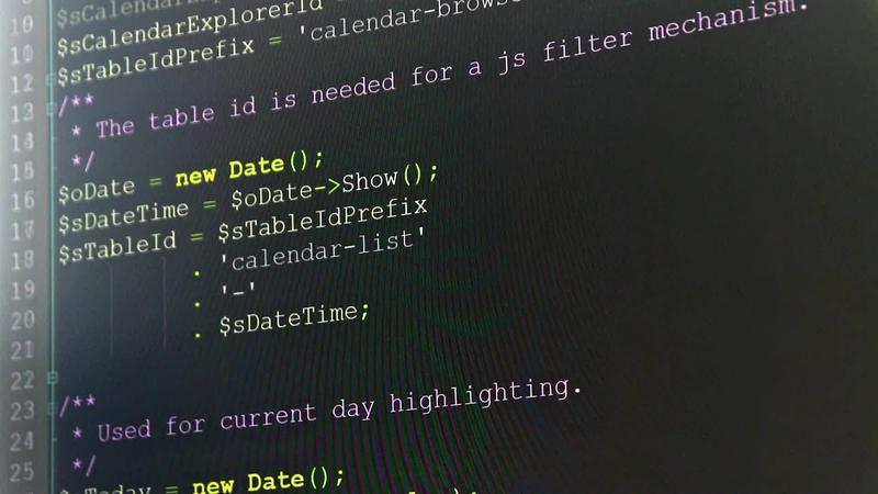 Php Code Review On Screen By Web Developer And Php Developer Shows Computer Screen With Source