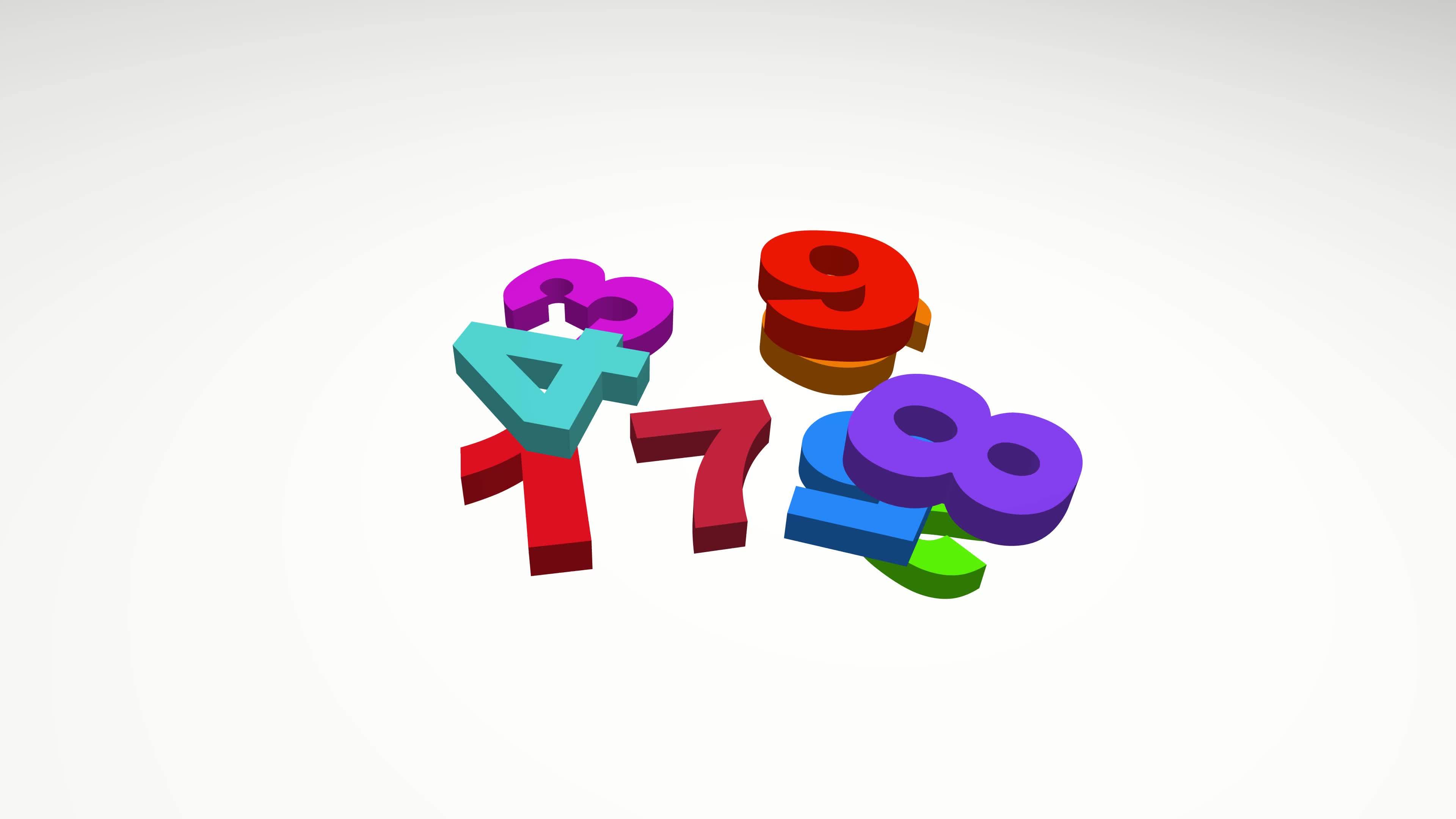 Colorful 3d Number Animation Isolated White Background 4k Resolution 12618042 Stock Video At