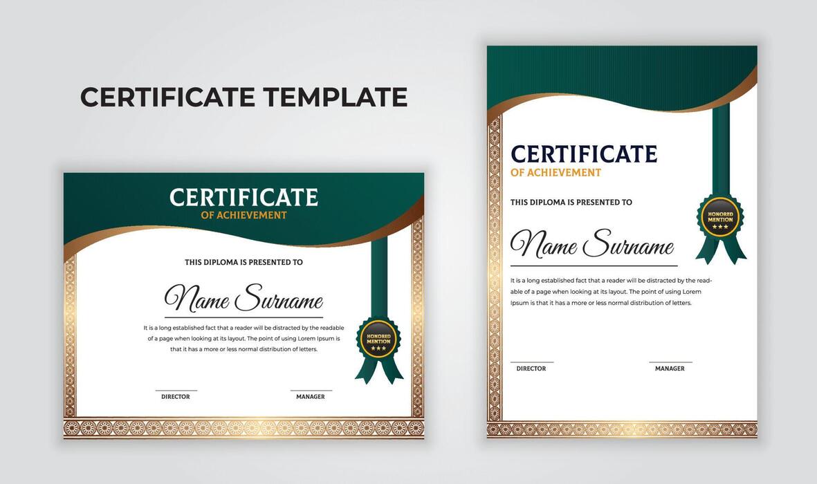 Computer Certificate Template Vector Art, Icons, and Graphics for Free ...