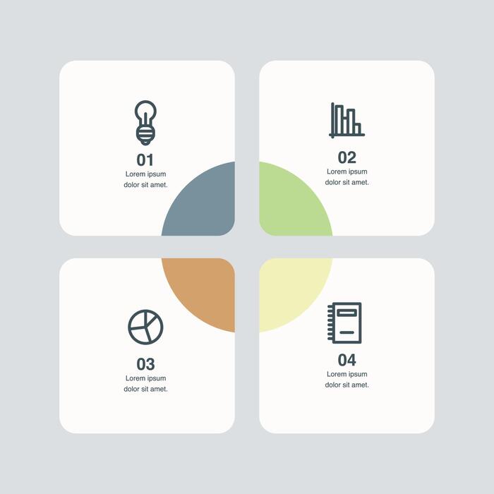 Four Part Infographic Vector Art, Icons, and Graphics for Free Download