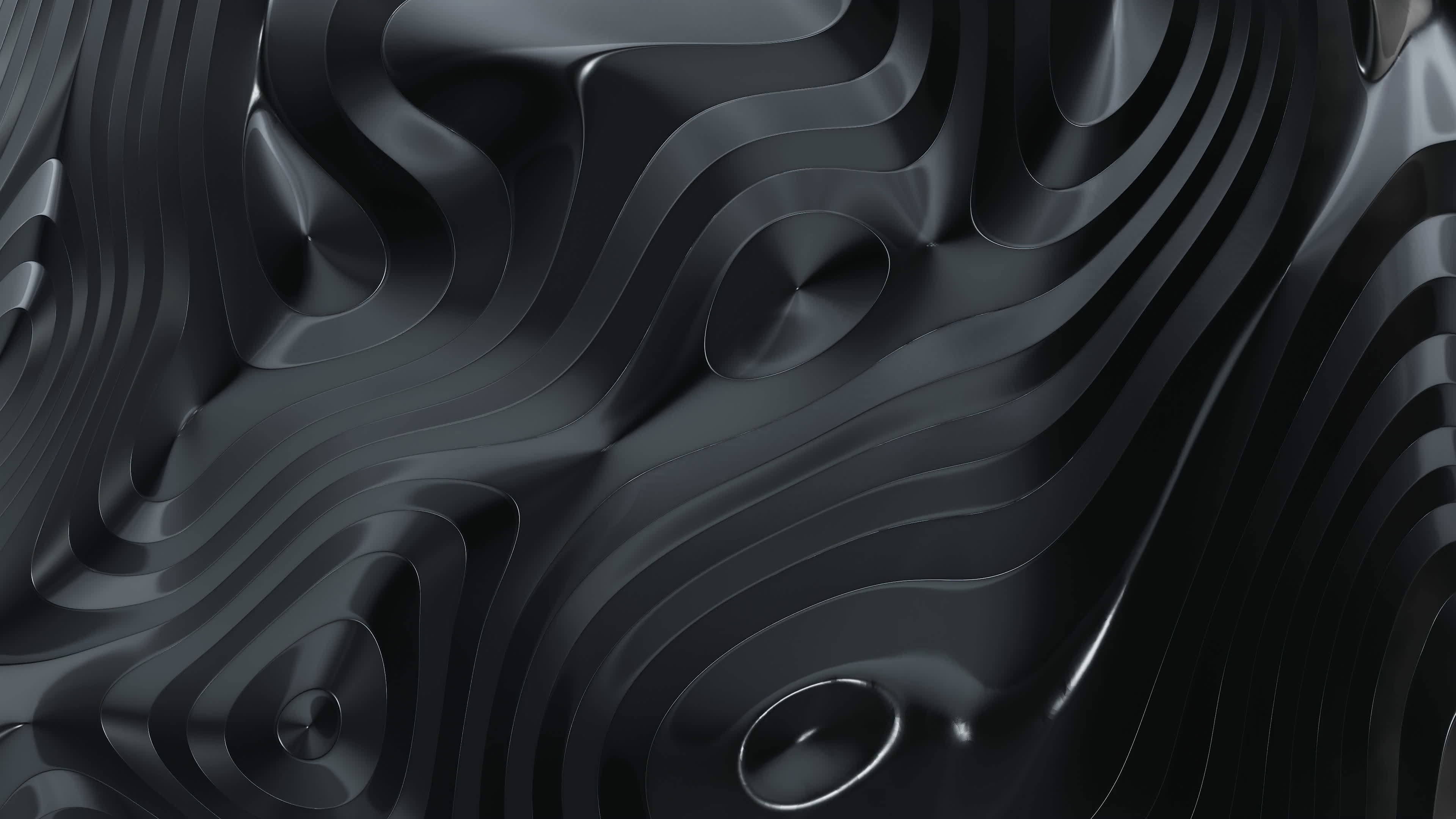 Abstract Black Liquid Smooth Flow Wave Background 3d Rendering
