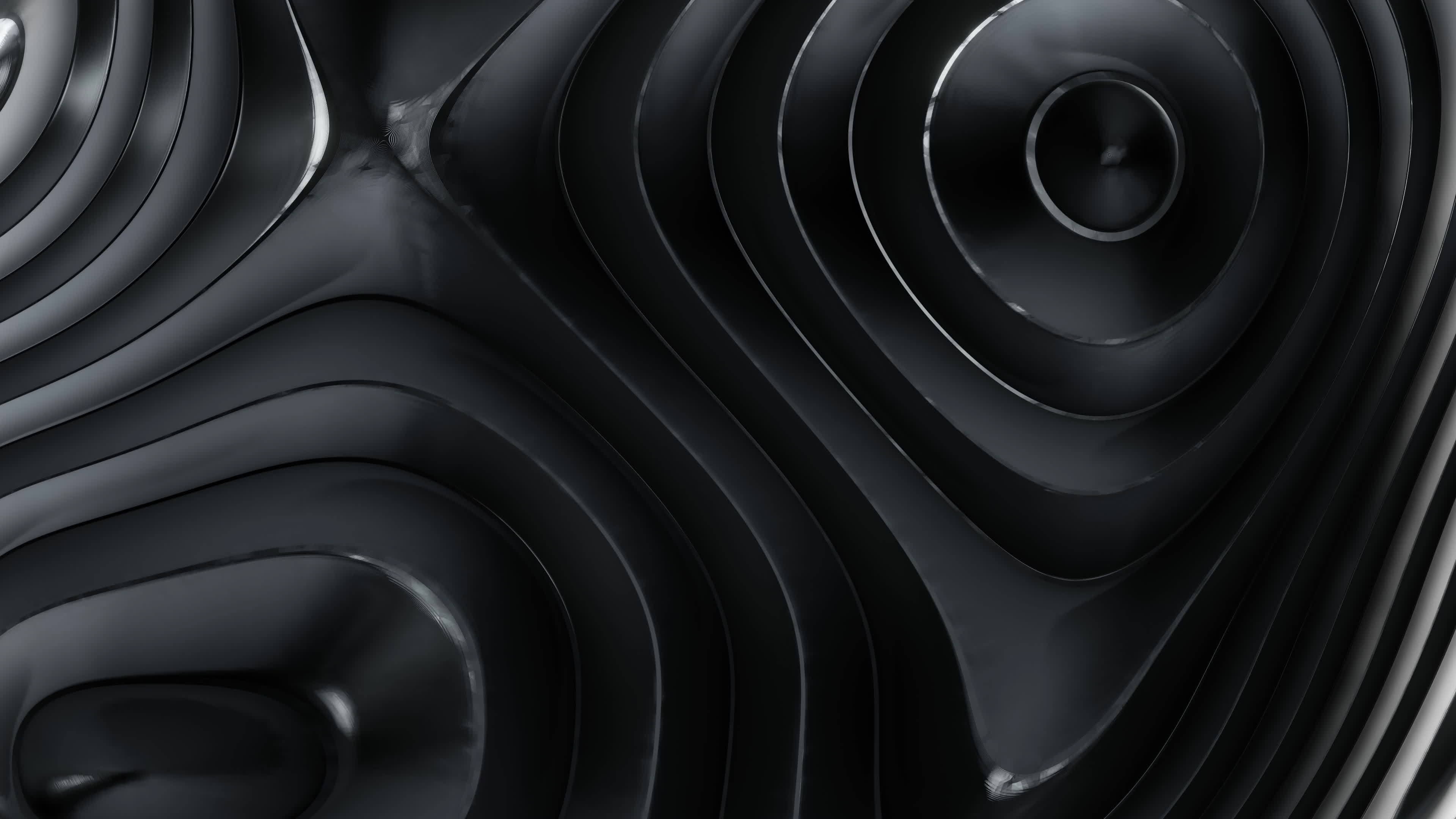 Abstract Black Liquid Smooth Flow Wave Background 3d Rendering