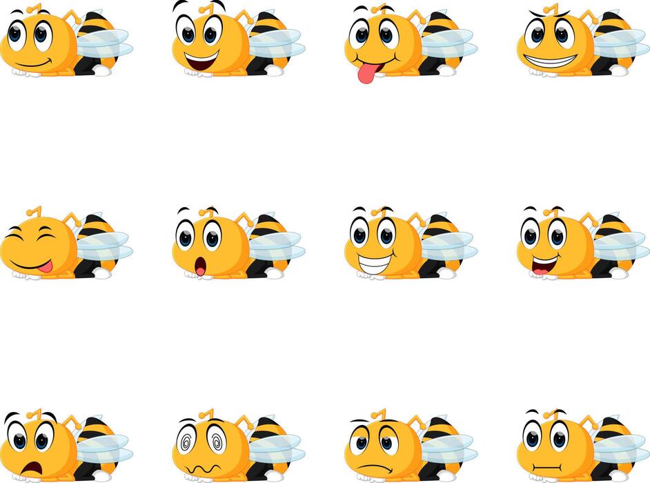 Cute Bee Emoticon Vector Art, Icons, and Graphics for Free Download