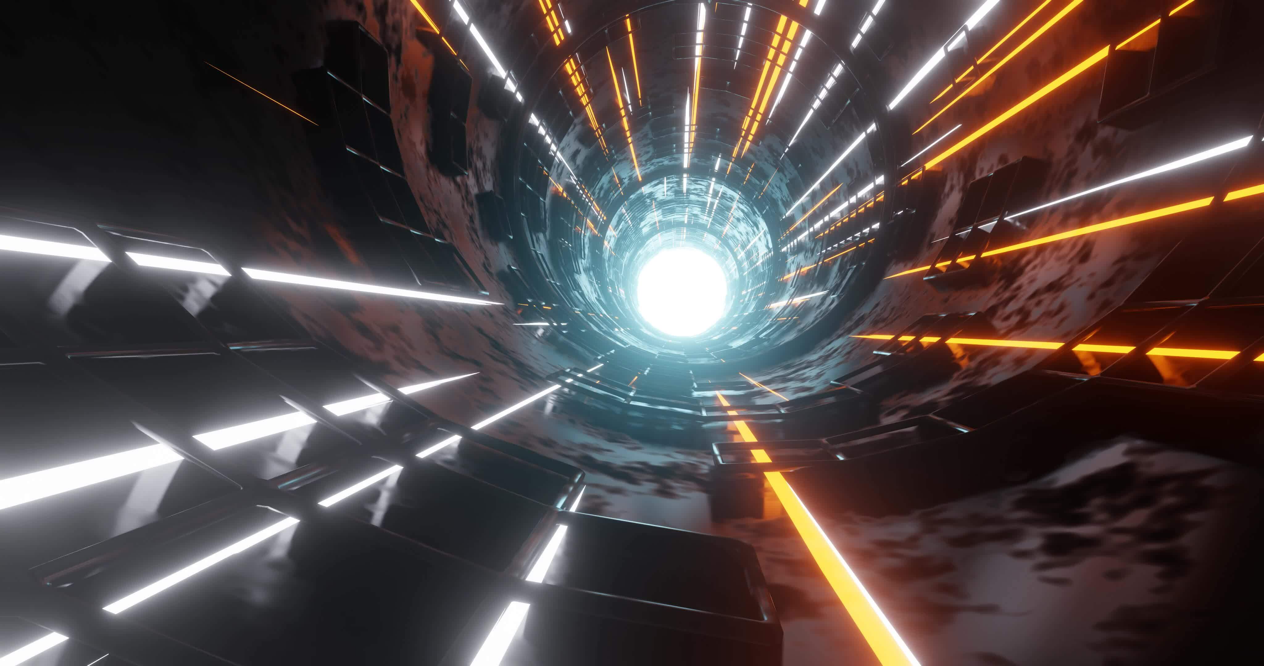 Animated abstract backgrounds using hallway shapes with window-like textures and yellow-and ...