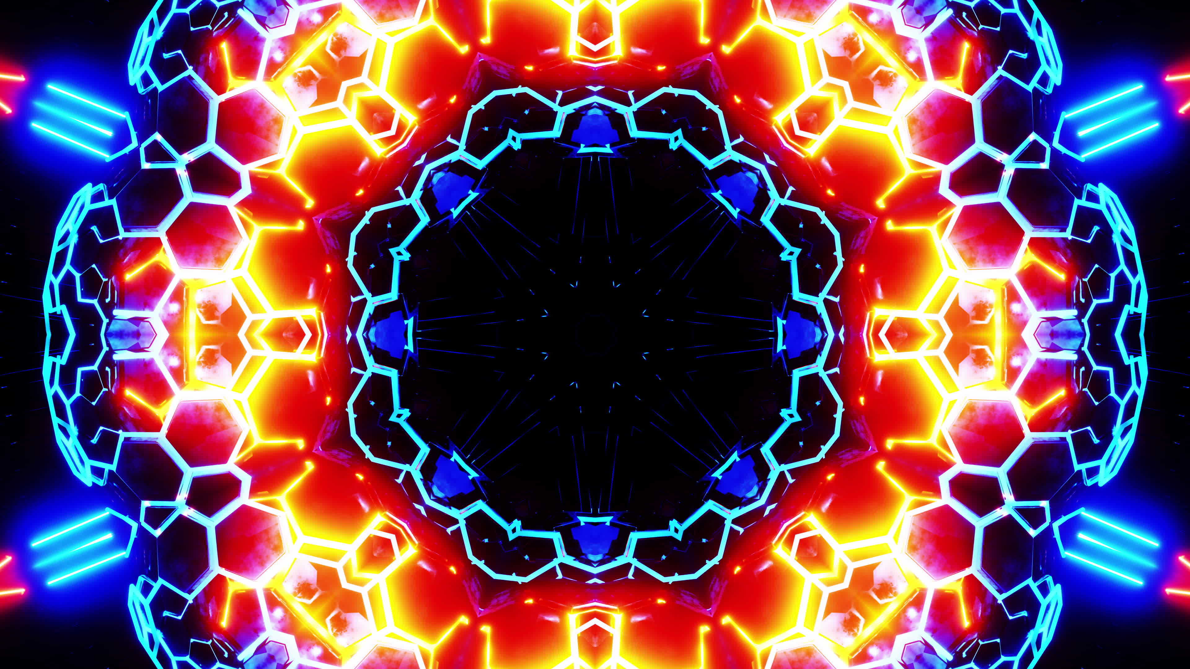 Rotating nuclear reactor core. Kaleidoscope VJ loop. 12897122 Stock Video at Vecteezy
