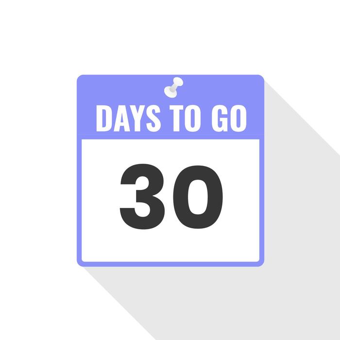 30 Days To Go Vector Art, Icons, and Graphics for Free Download