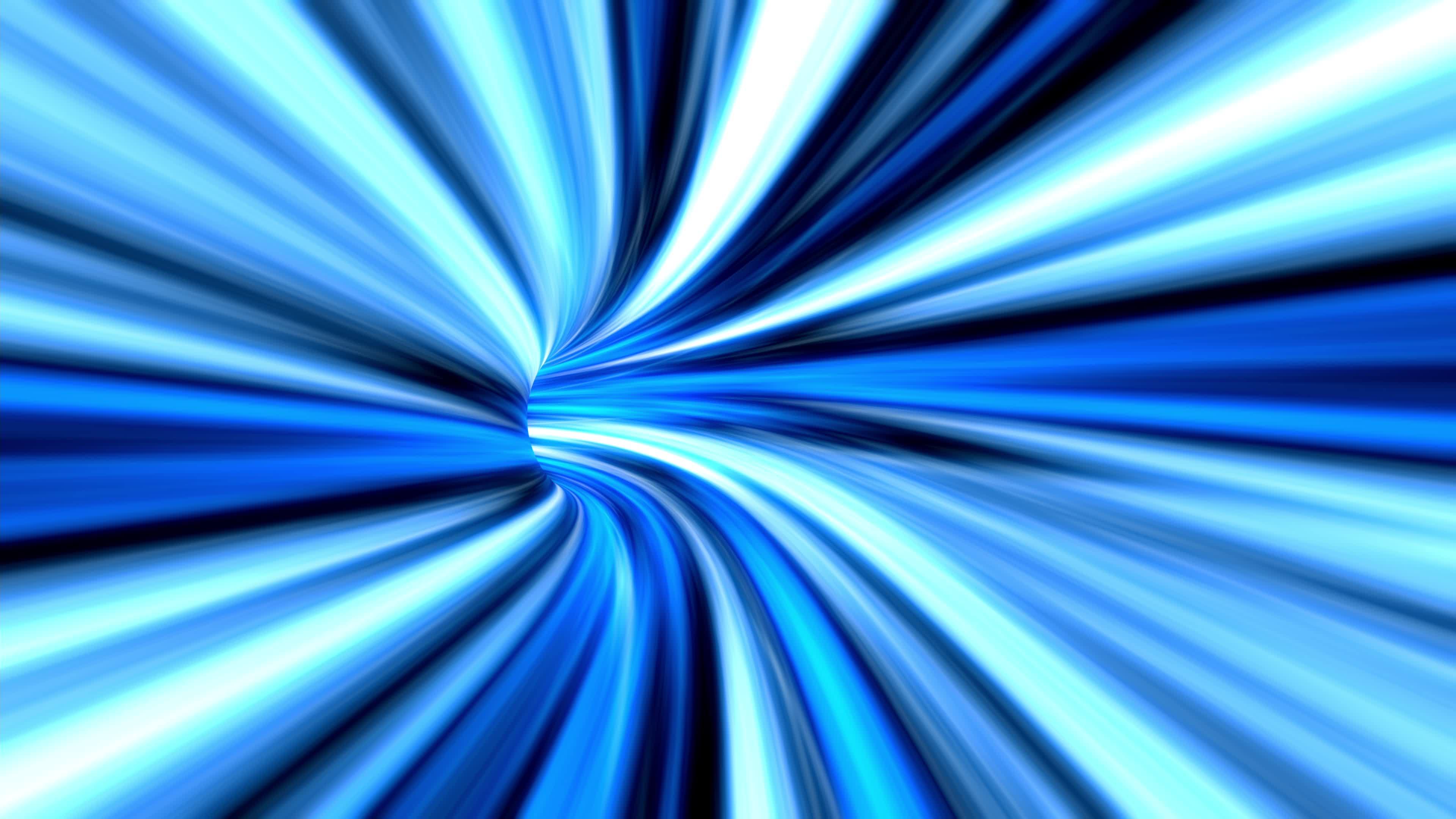 Front view of acceleration speed motion on night road. Blue light and ...