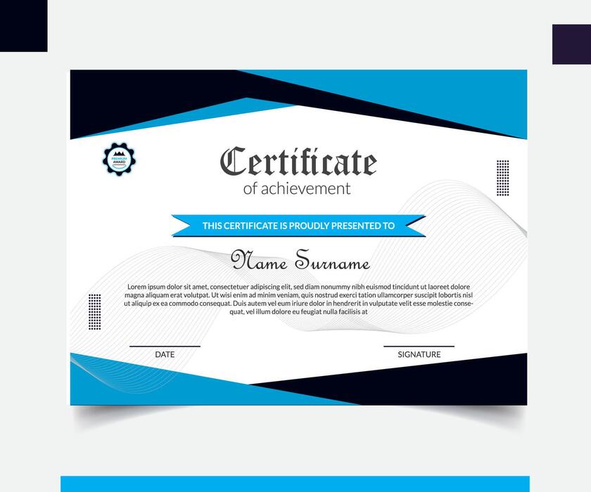Computer Certificate Template Vector Art, Icons, and Graphics for Free ...