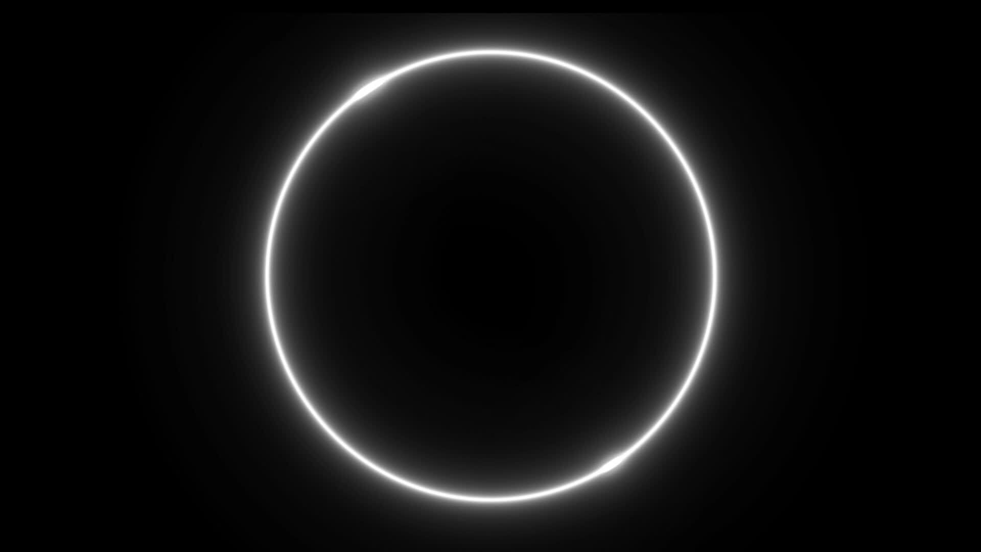 White Neon Glow Flowing Circle On Black Background 12963480 Stock Video At Vecteezy