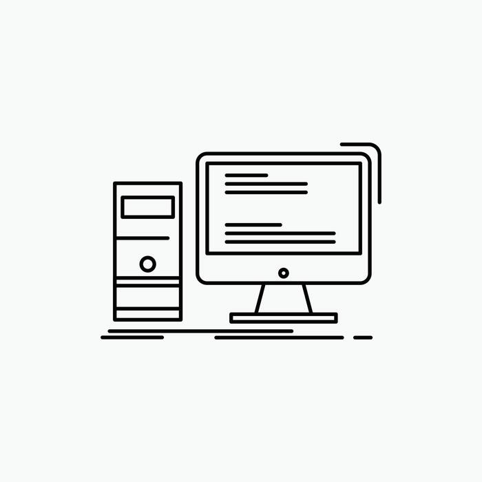 Computer Line Icon Vector Art, Icons, and Graphics for Free Download