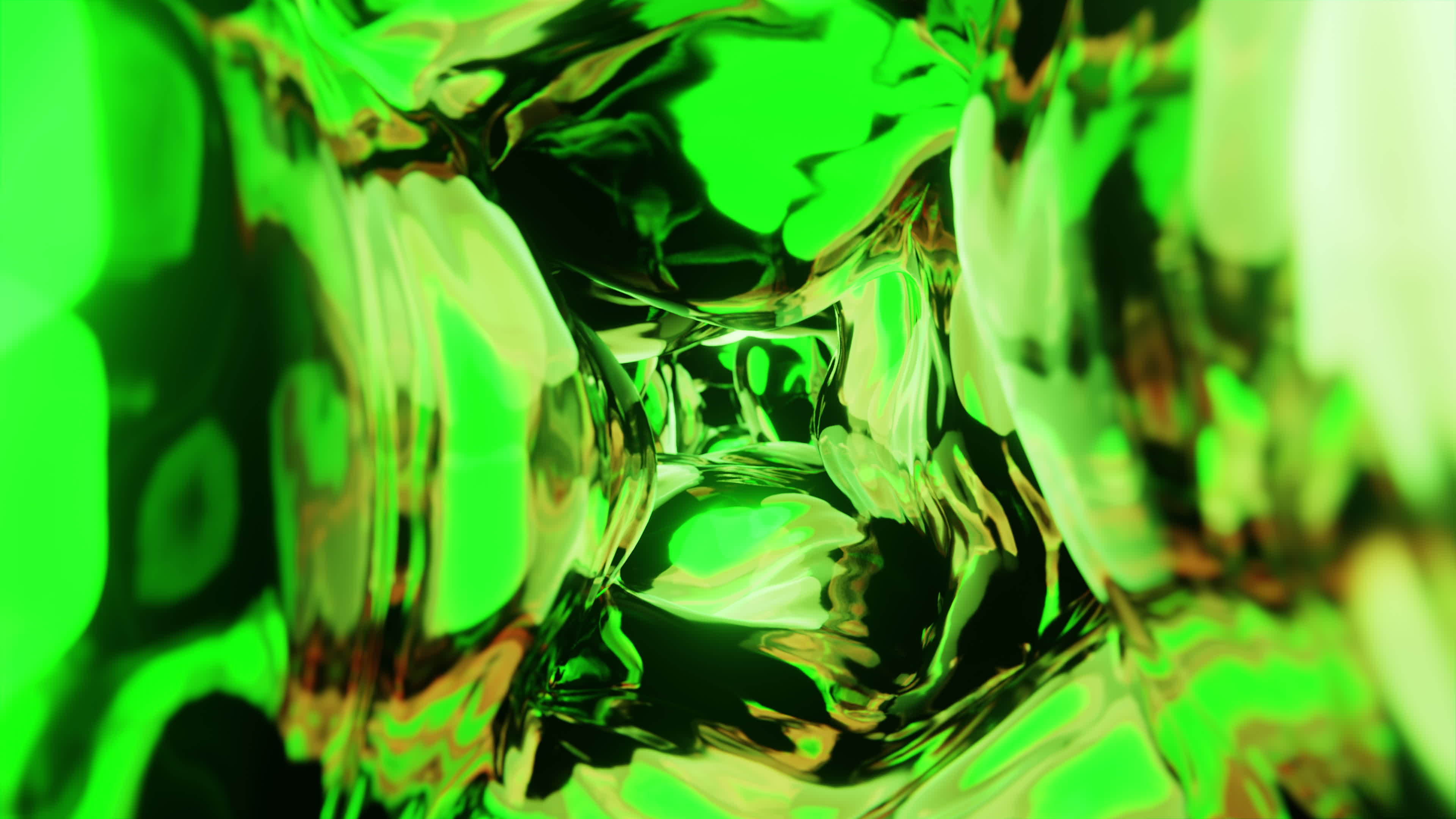 Green liquid flowing in weightlessness. Infinitely looped animation. 13155346 Stock Video at ...