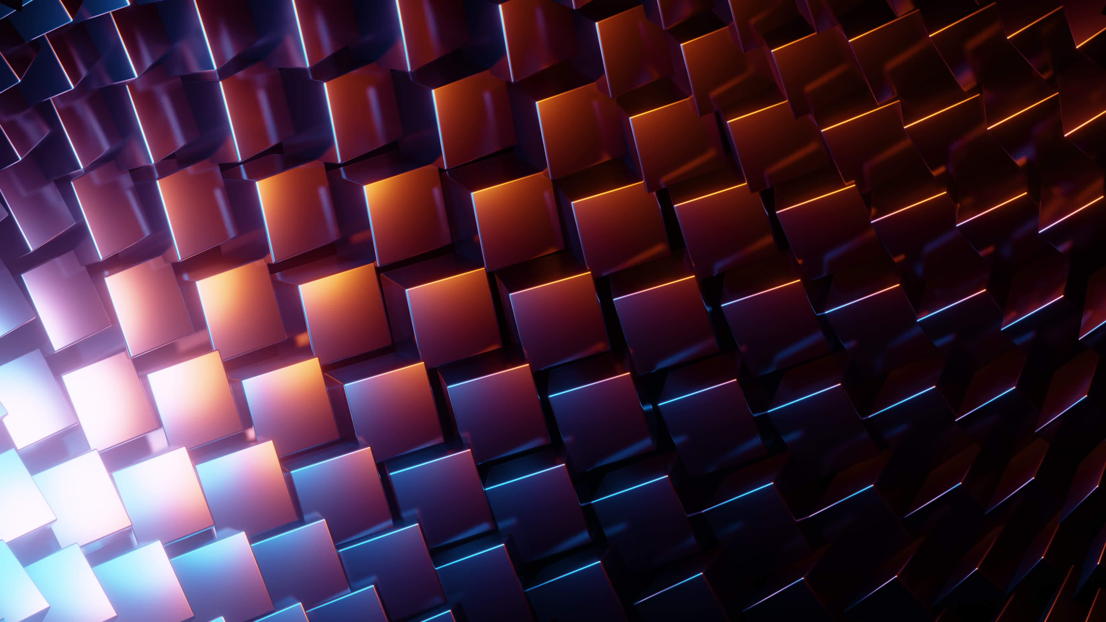 Animation Of Random Rotating Metal Cubes Infinitely Looped Animation