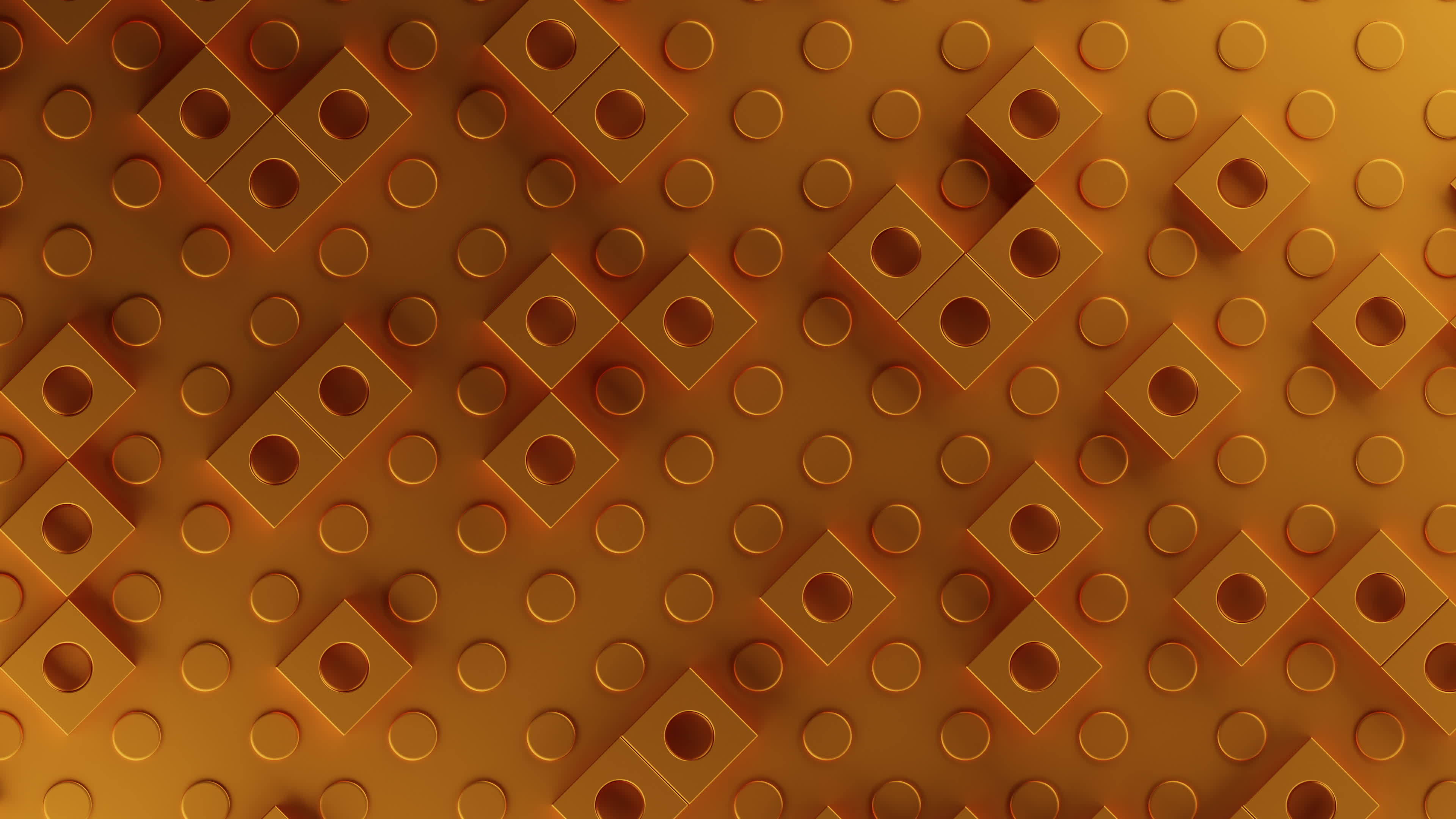 Orange Cubes With Holes Rotate And Move Infinitely Looped Animation