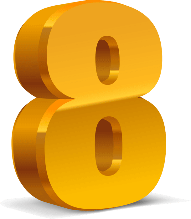 Number 8 PNGs for Free Download