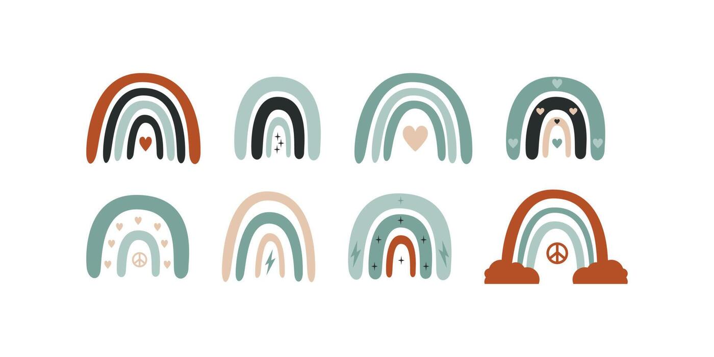 Boho Rainbow Vector Art, Icons, and Graphics for Free Download