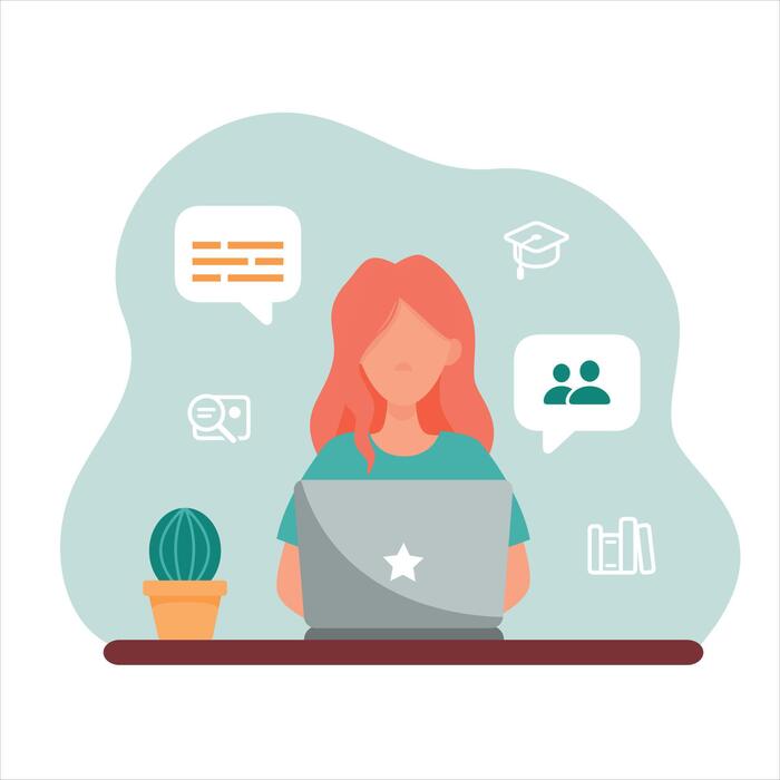 Student With Computer Vector Art, Icons, and Graphics for Free Download