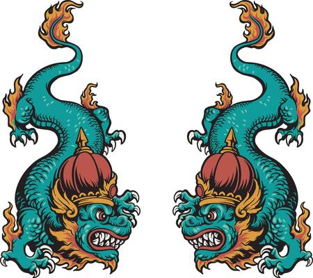 Two Dragons Vector Art, Icons, and Graphics for Free Download