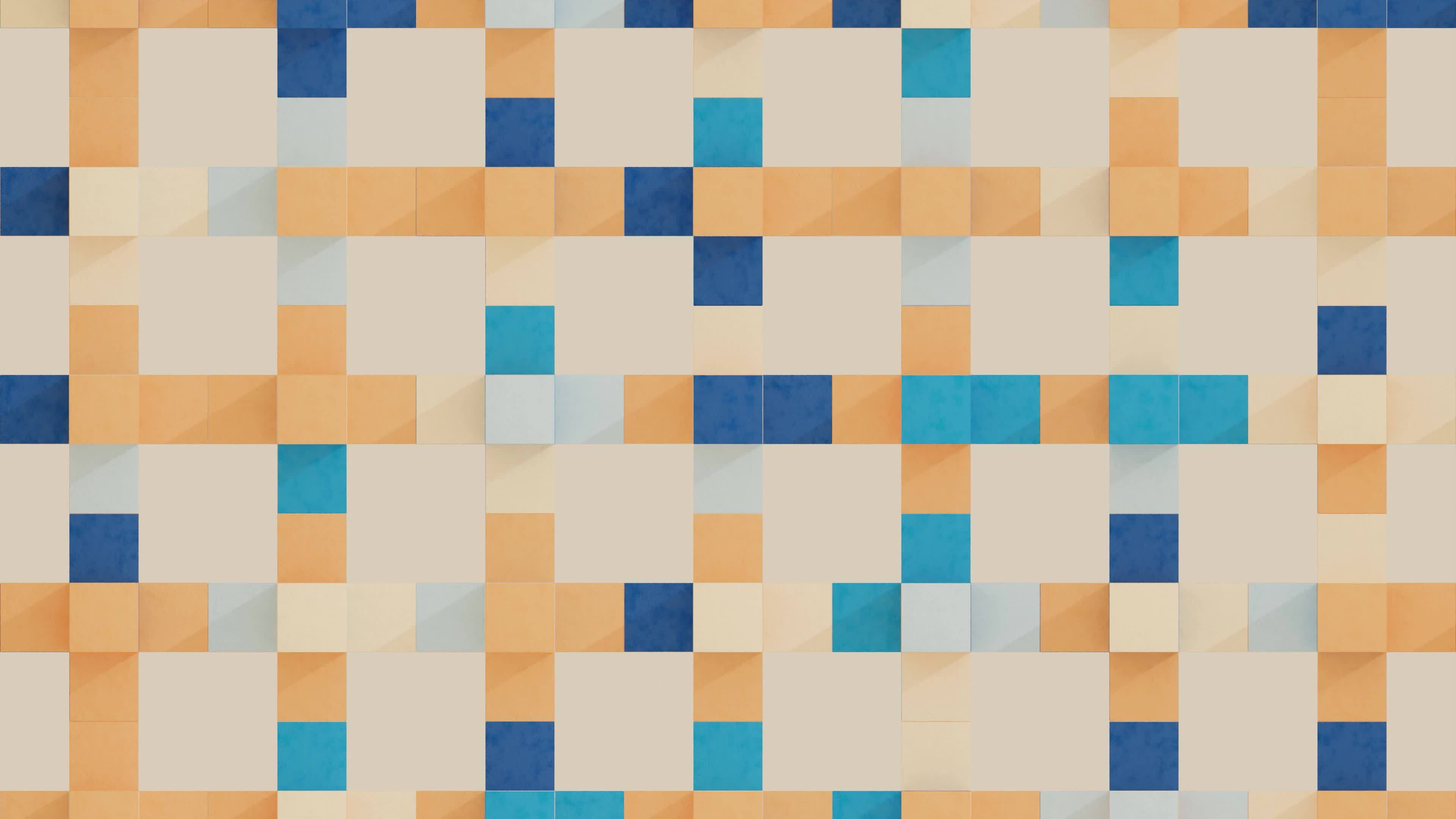 Abstract visualization of colored cubes grid wave motion background ...