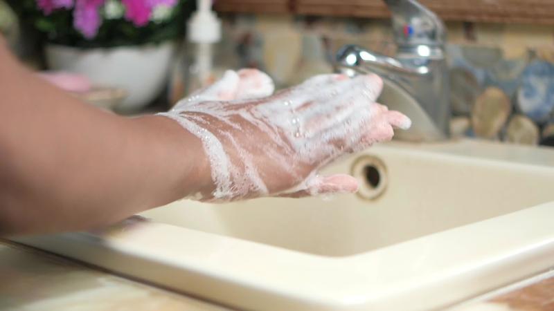 Thoroughly Washing Hands With Rich Lather At Bathroom Sink 13282375 Stock Video At Vecteezy