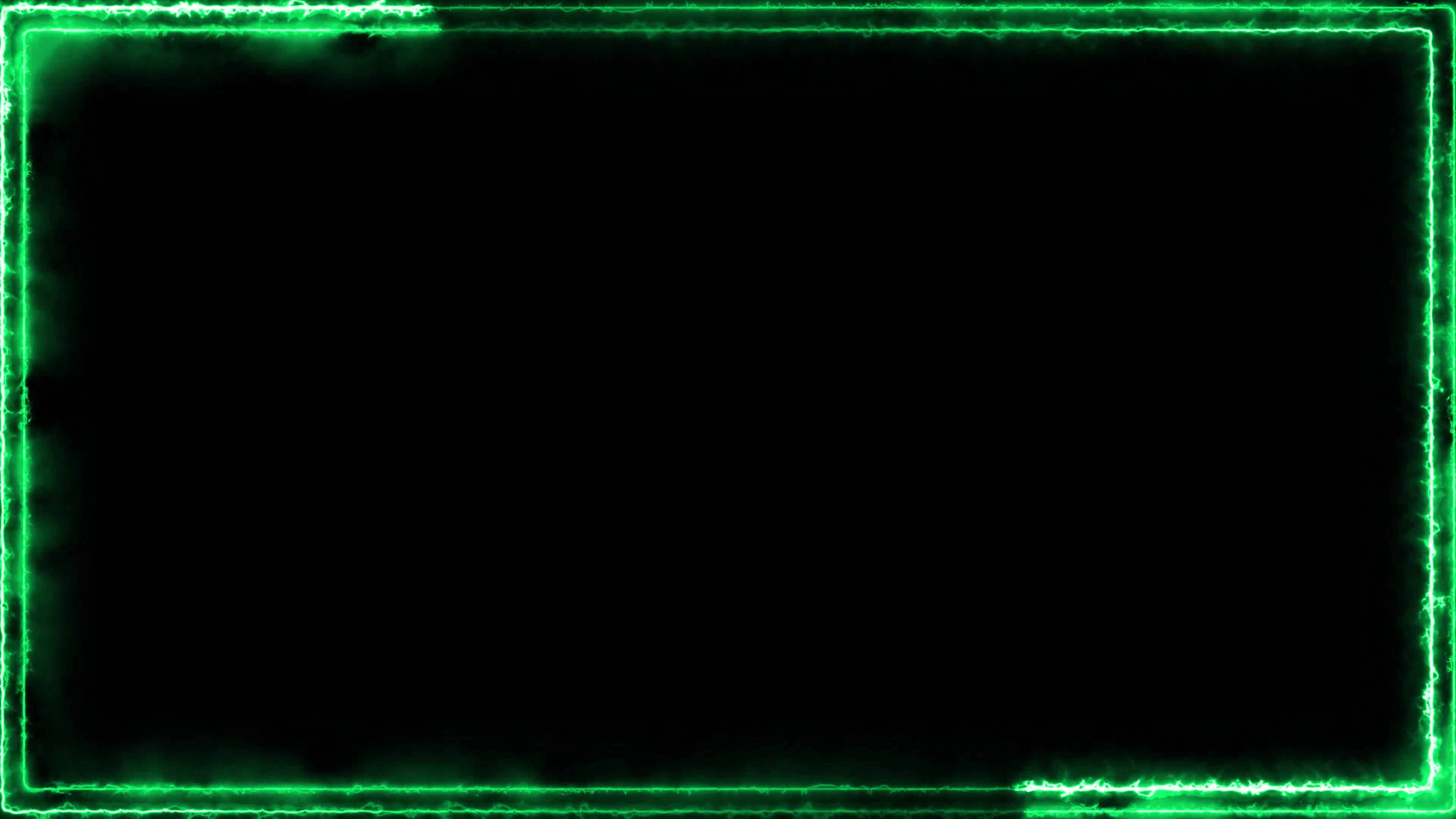 Light Green Neon Frame Glow Energy Light On Black Background 13341205