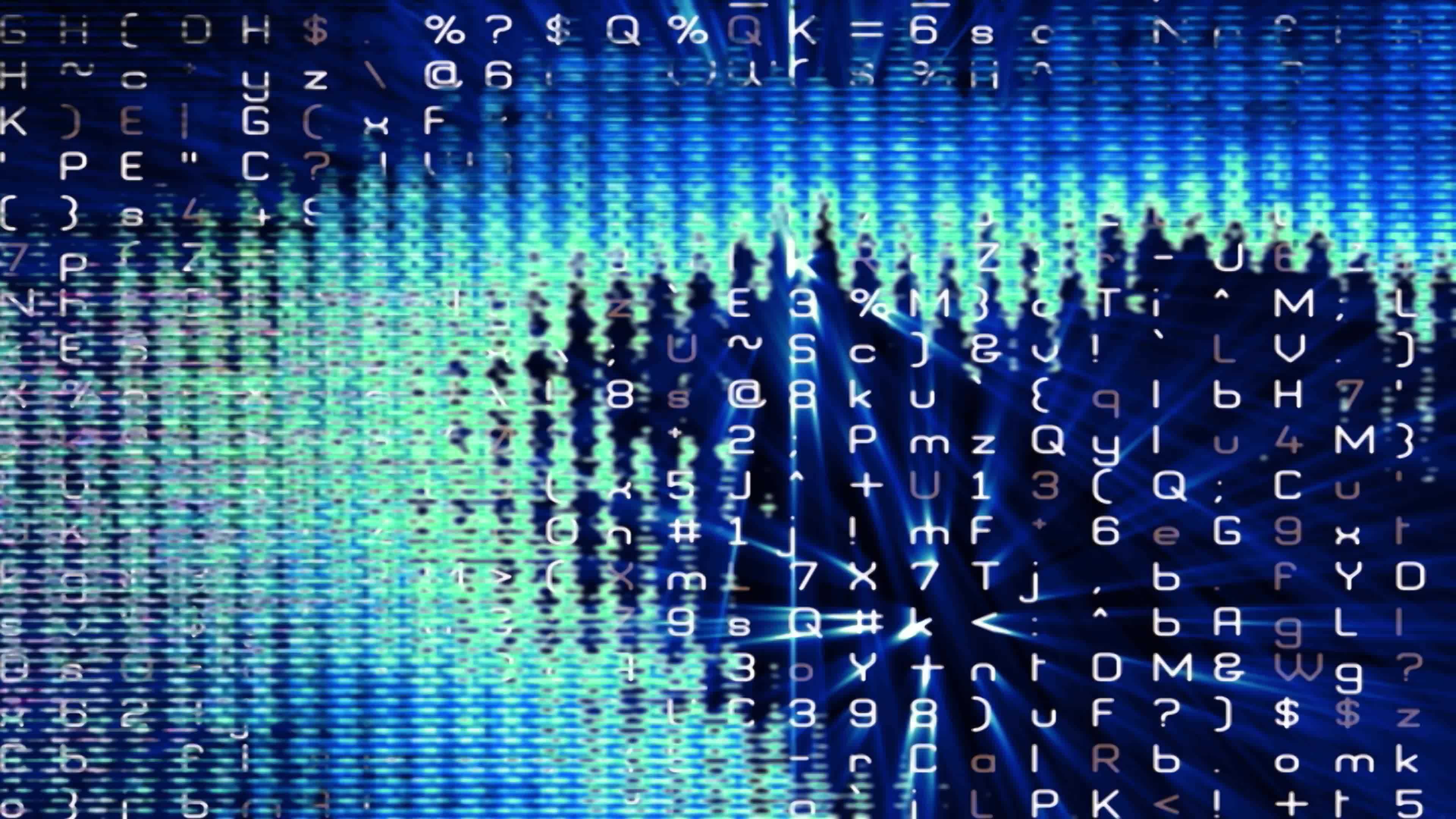 A digital technology screen of streaming data - Loop 13389824 Stock ...