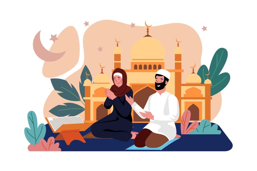 Romantic Muslim Couple Vector Art, Icons, and Graphics for Free Download