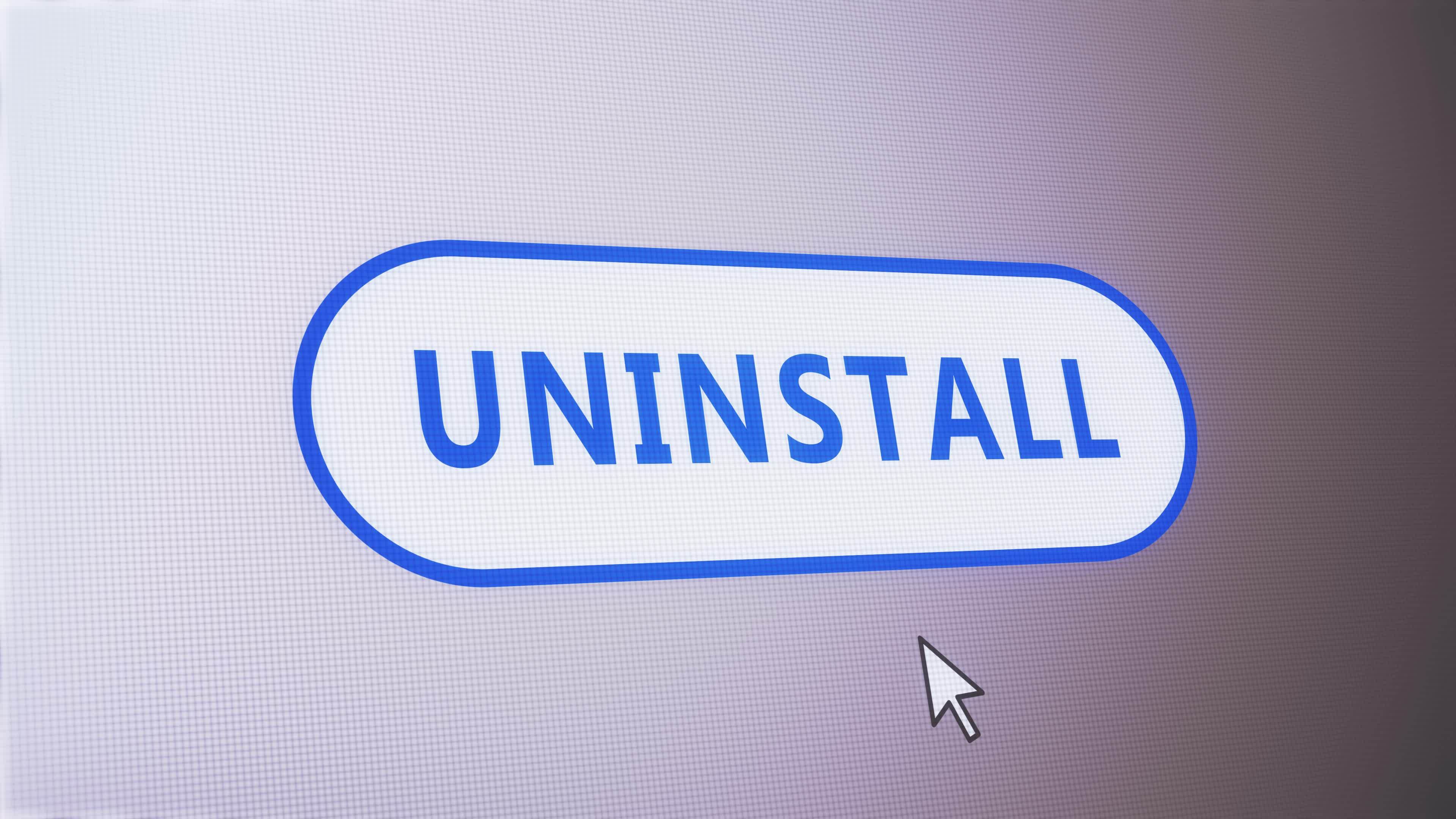 Uninstall Button Pressed On Computer Screen By Cursor Pointer Mouseconcept Of Delete A Program