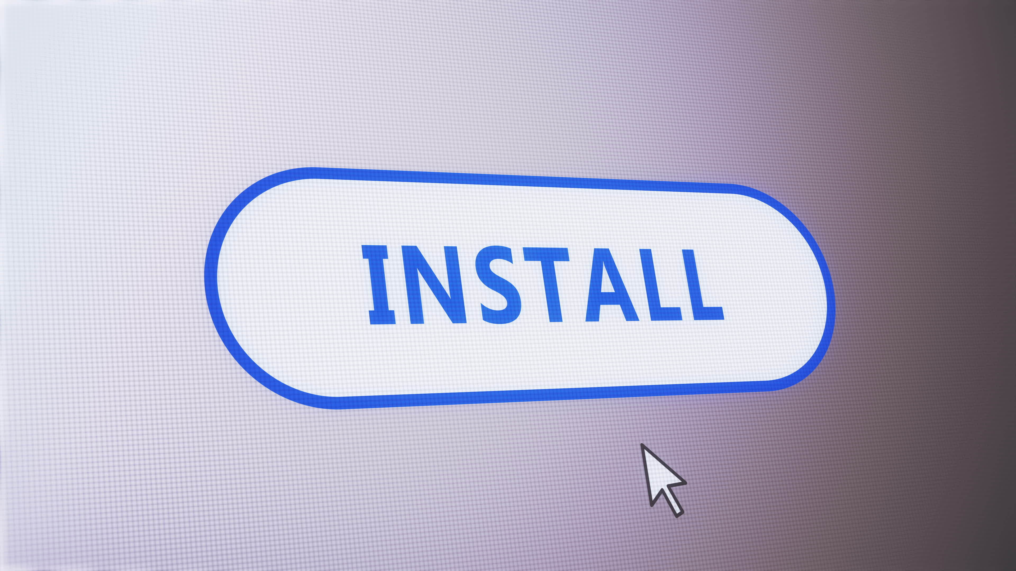 Install button tag pressed on computer screen by cursor pointer mouse ... Install button tag pressed on computer screen by cursor pointer mouse ...