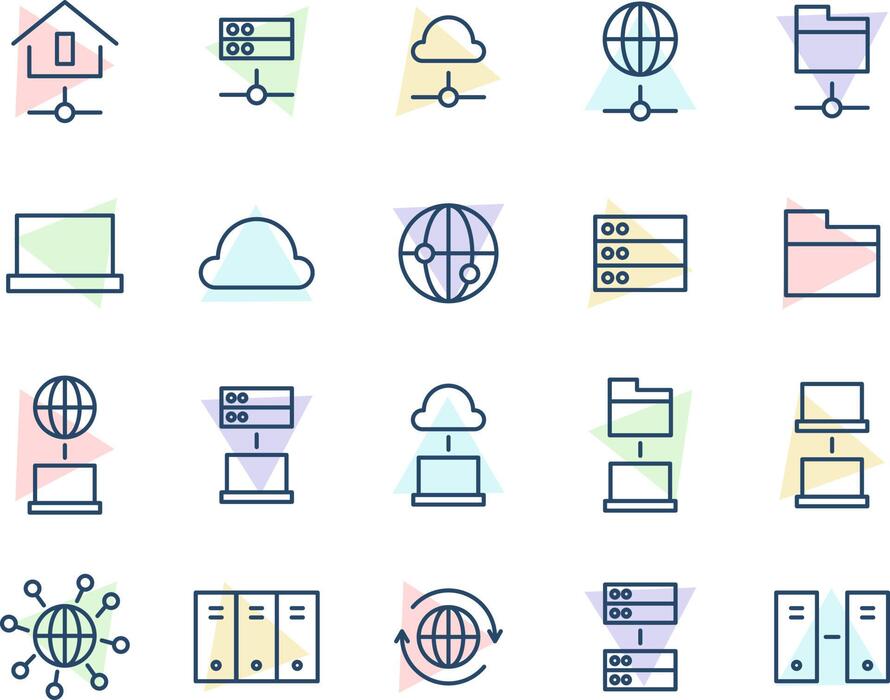 Computer Network Icons Vector Art, Icons, and Graphics for Free Download