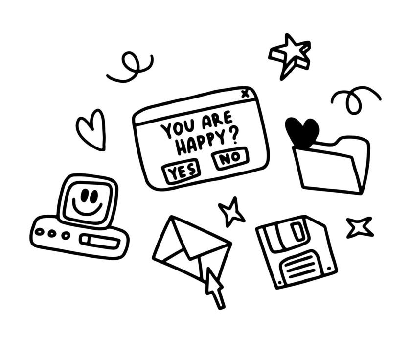 Computer Doodle Vector Art, Icons, and Graphics for Free Download