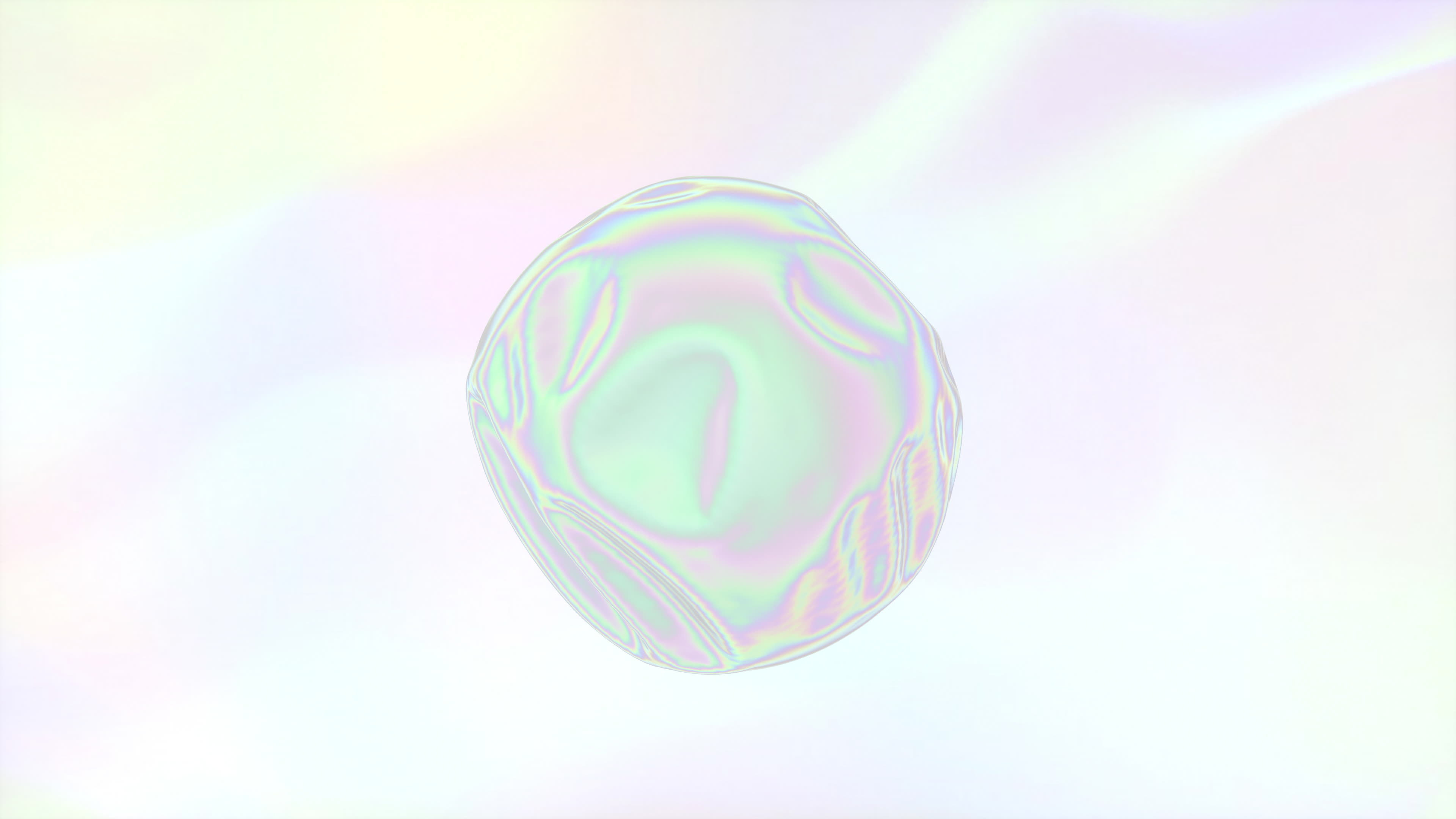Holographic metaball waving in space. 4k seamless loop 3D animation. Abstract morphing blob of ...
