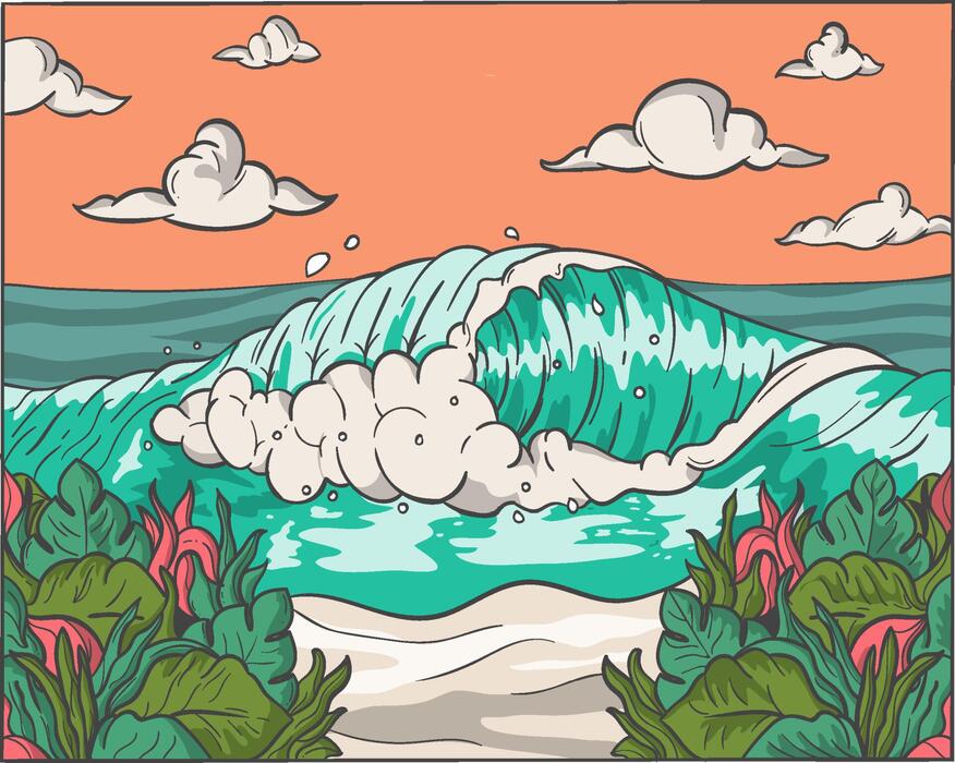 Ocean Waves Vector Art, Icons, and Graphics for Free Download